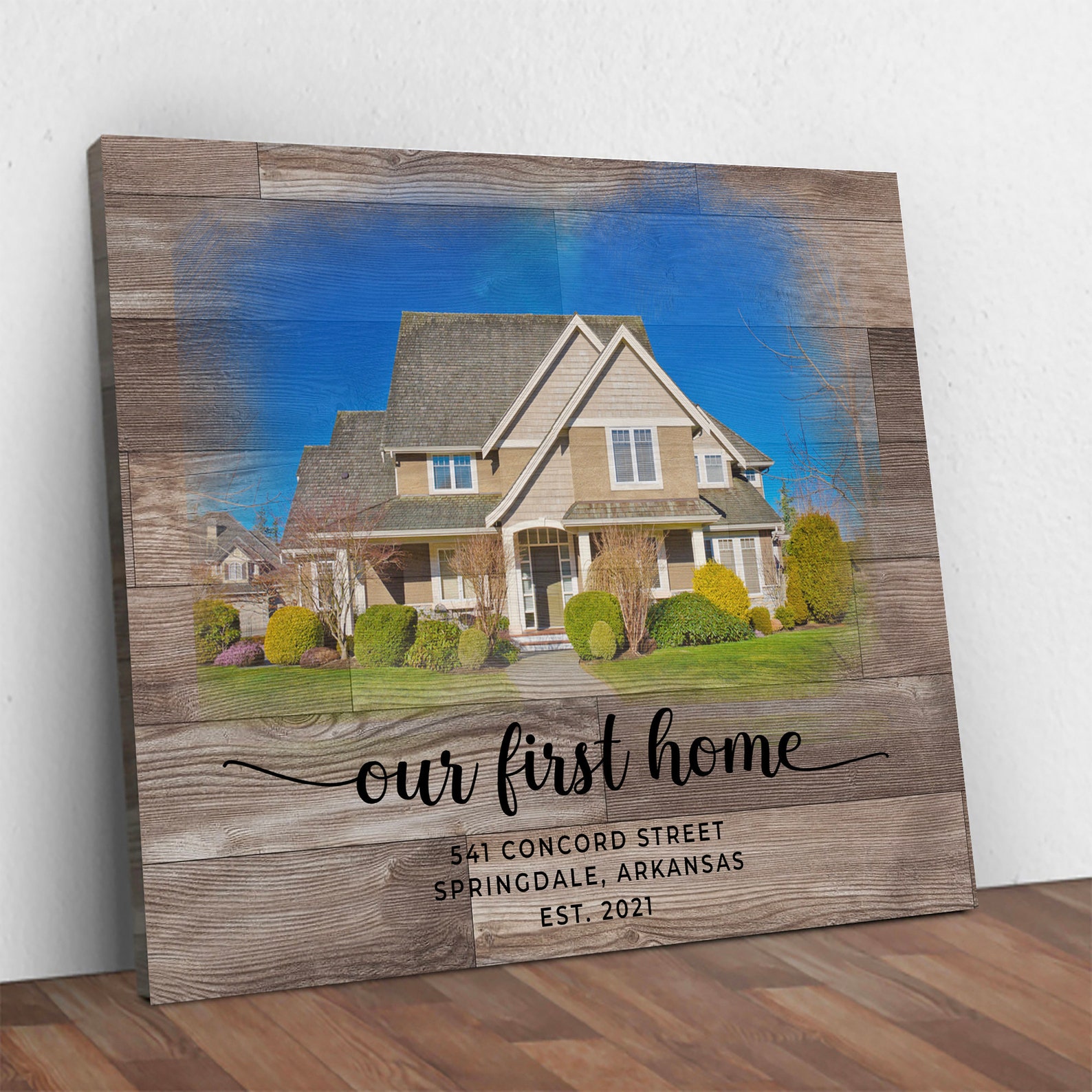 Housewarming Gift First Home, New Home Personalized Canvas Portrait ...