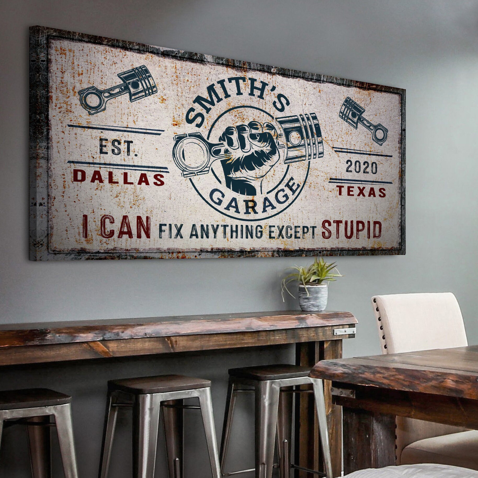 Custom Garage Sign I Can Fix Anything Except Stupid Home Decor - Etsy