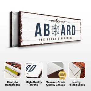 Welcome Aboard Sign | Welcome Sign Nautical Decor | All Aboard Yacht ...