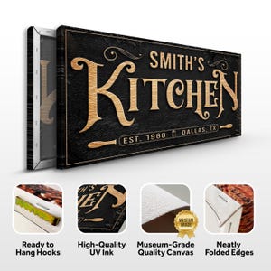 Personalized Kitchen Wall Art | Farmhouse Kitchen Canvas Sign | Kitchen ...
