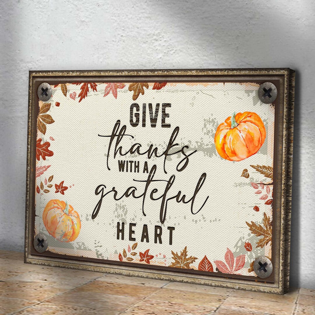 Give Thanks With A Grateful Heart, Thanksgiving Table Decor, Kitchen ...