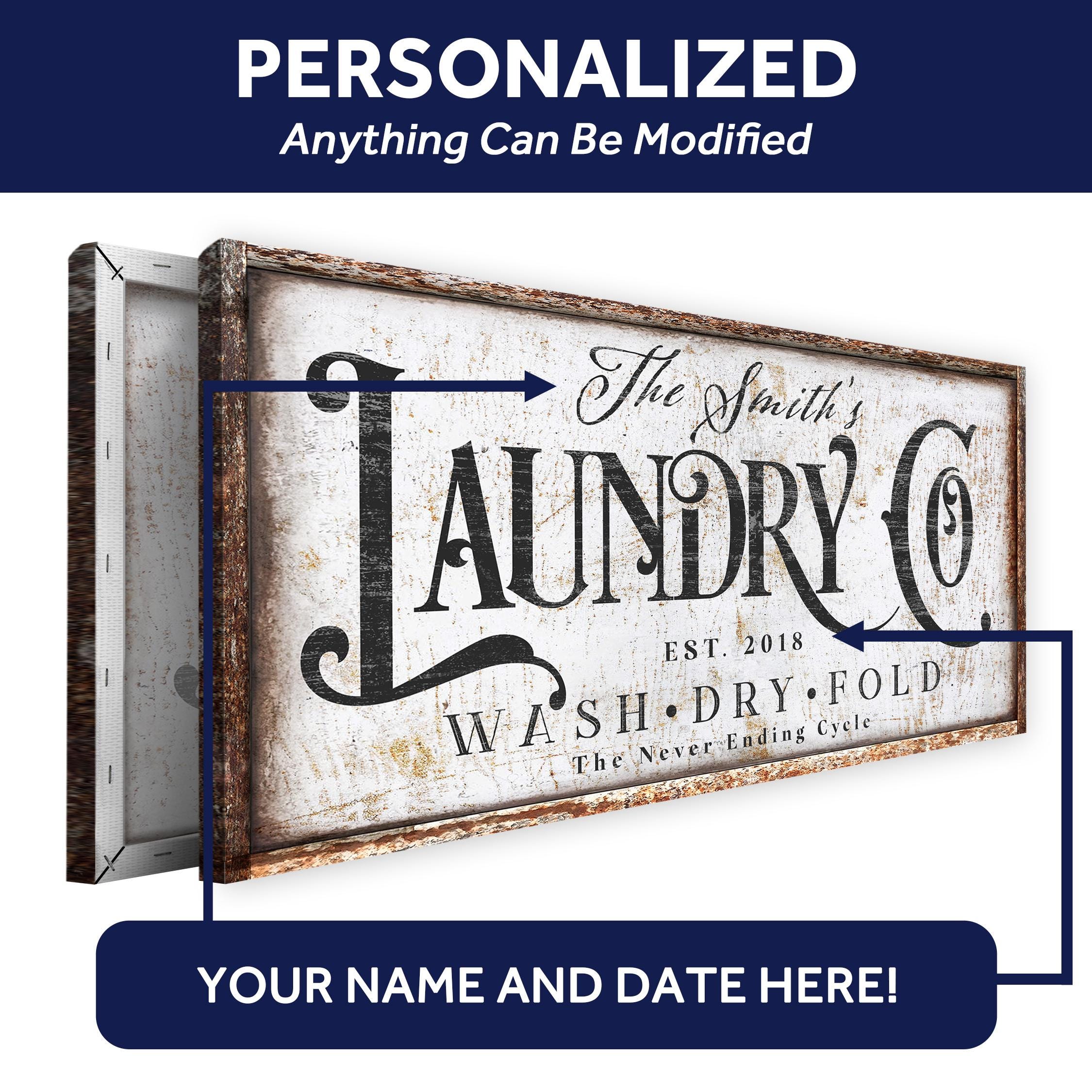 Personalized Laundry Room Decor | Farmhouse Laundry Sign | Vintage ...