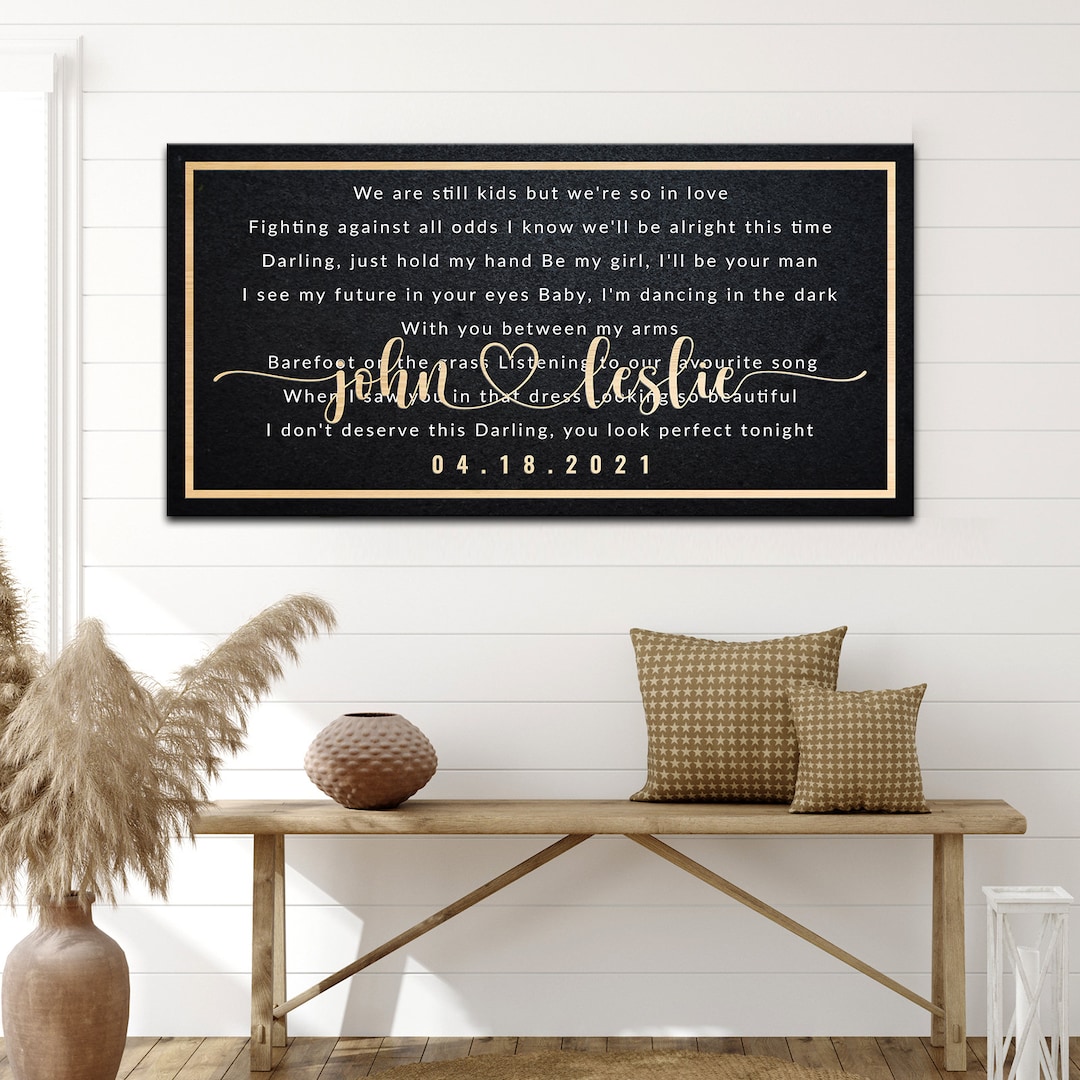 Custom Couple Name Sign | Personalized Couple Song Lyrics Wall Art ...