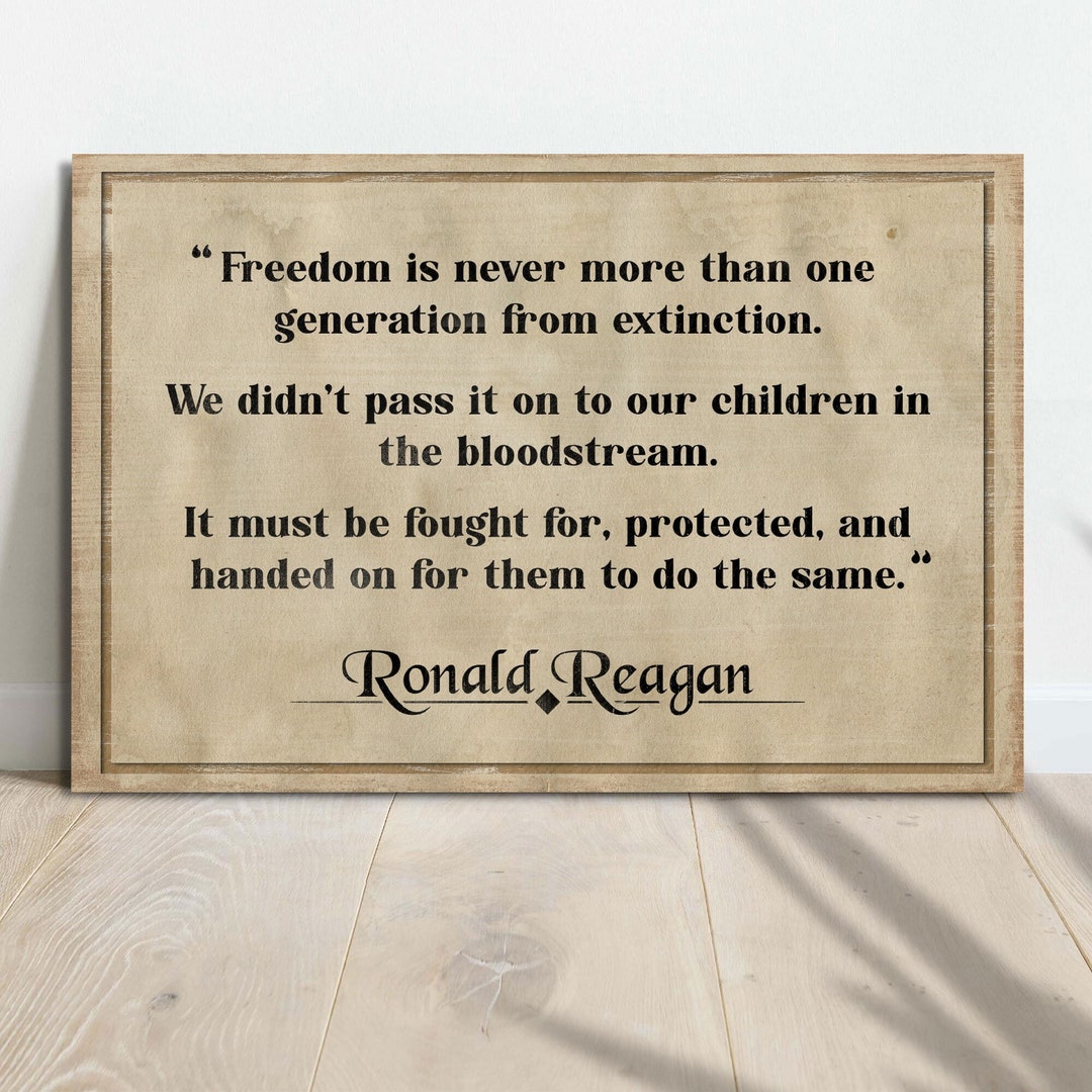 Ronald Reagan Quote Sign | Living Room Wall Art | Inspirational Sign ...