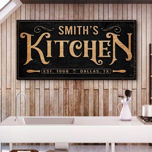 Personalized Kitchen Wall Art | Farmhouse Kitchen Canvas Sign | Kitchen ...