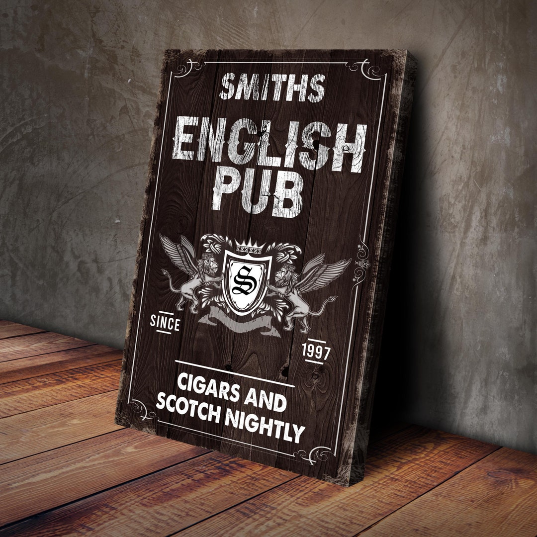 English Pub Bar Decor | Personalized Wooden Bar Signs | Outdoor Bar ...
