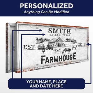Farmhouse Sign | Farmhouse Wall Decor | Last Name Sign Custom Canvas ...