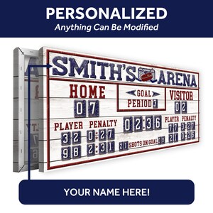 Hockey Scoreboard Sign | Game Room Wall Decor | Custom Hockey ...