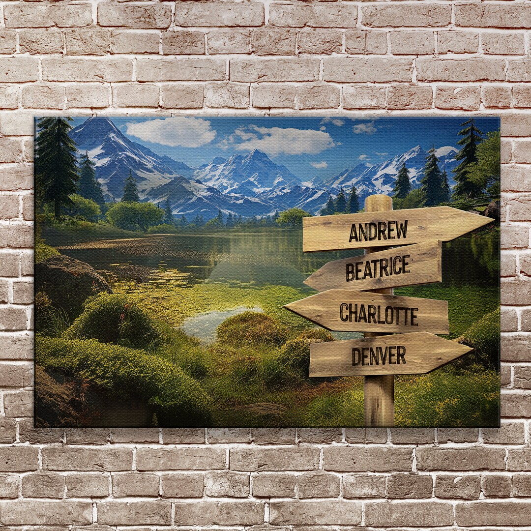 Mountain Range Personalized Name Sign, Family Name Customization ...