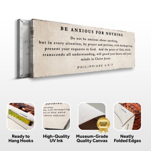 Christian Signs for Home Wall Decor | Bible Verse Wall Art | Be Anxious ...