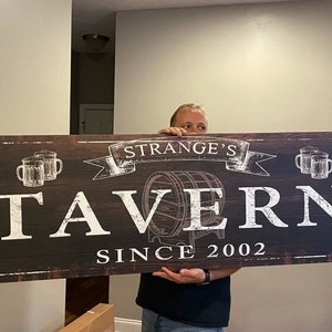 Tavern Sign | Custom Tavern Sign Home Bar Wall Art | Tavern Home Bar ...