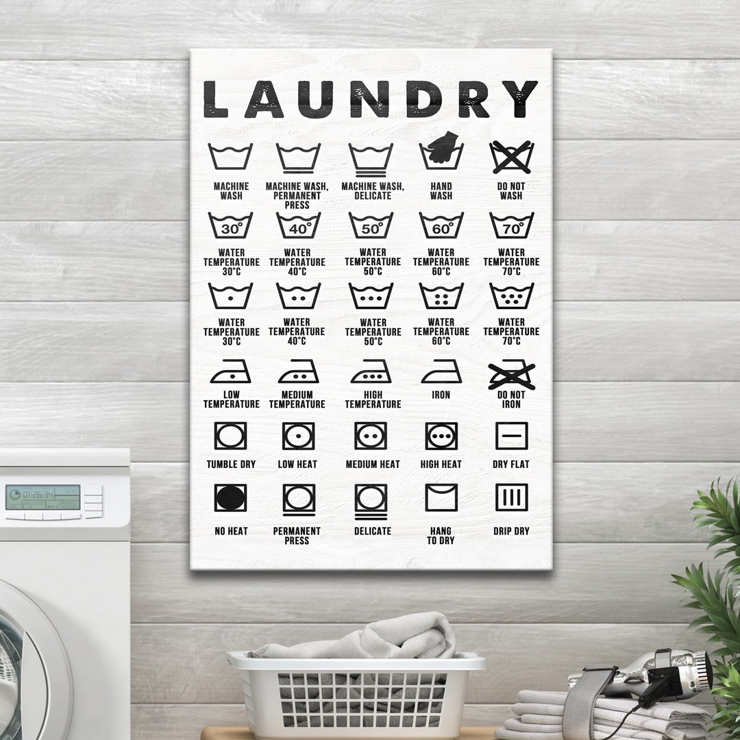 Laundry Symbols Sign | Laundry Room Decor | Laundry Room Sign | Laundry ...