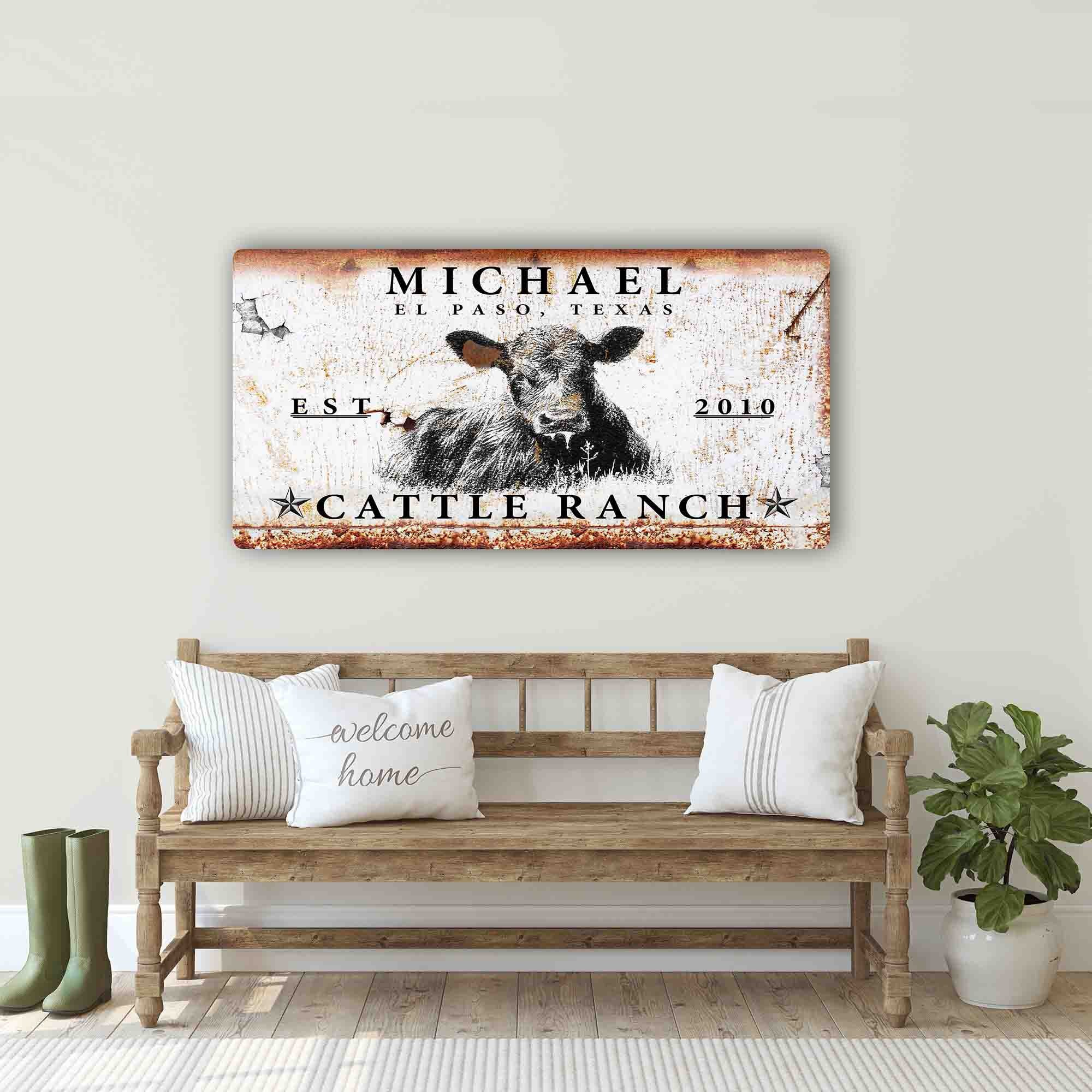 Cattle Sign | Cow Print Ranch Wall Decor | Cattle Ranch Sign Cow Wall ...