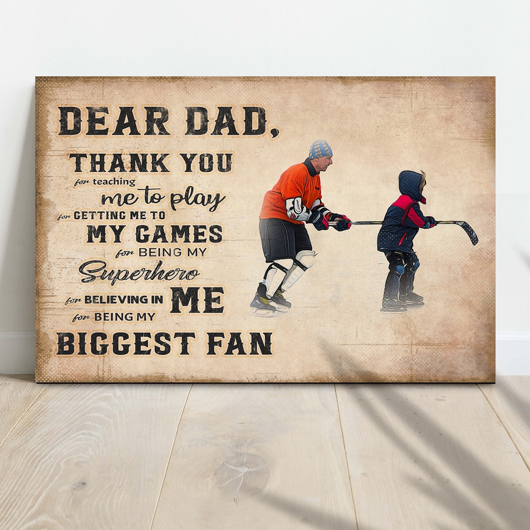Hockey Dad | Fathers Day Gift | Hockey Sign Photo to Canvas Gift for ...