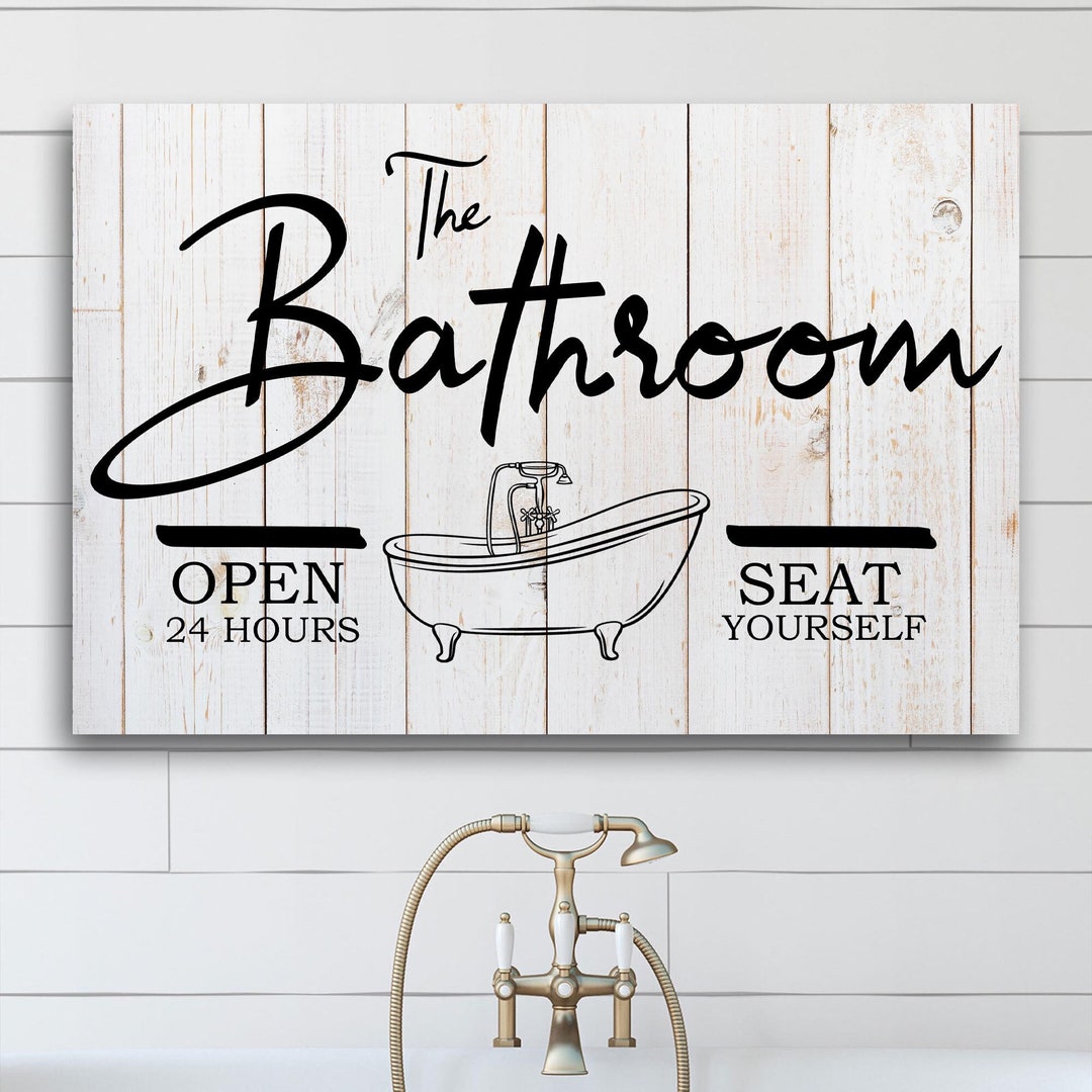 Bathroom Wall Decor | Personalized Sign Bathroom Art | Customized ...