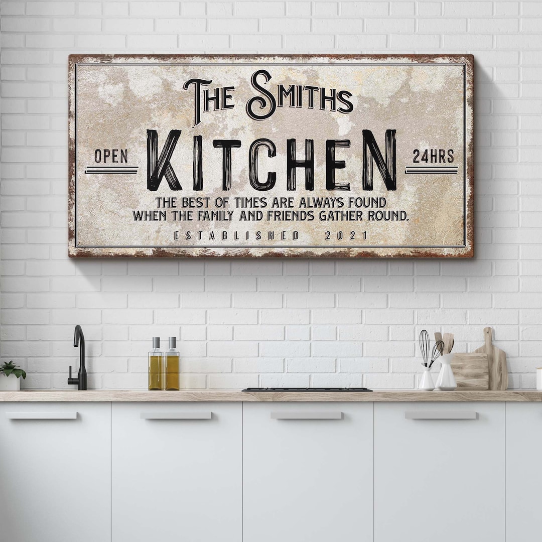 Custom Kitchen Sign | Personalized Wall Art Kitchen Family Sign ...