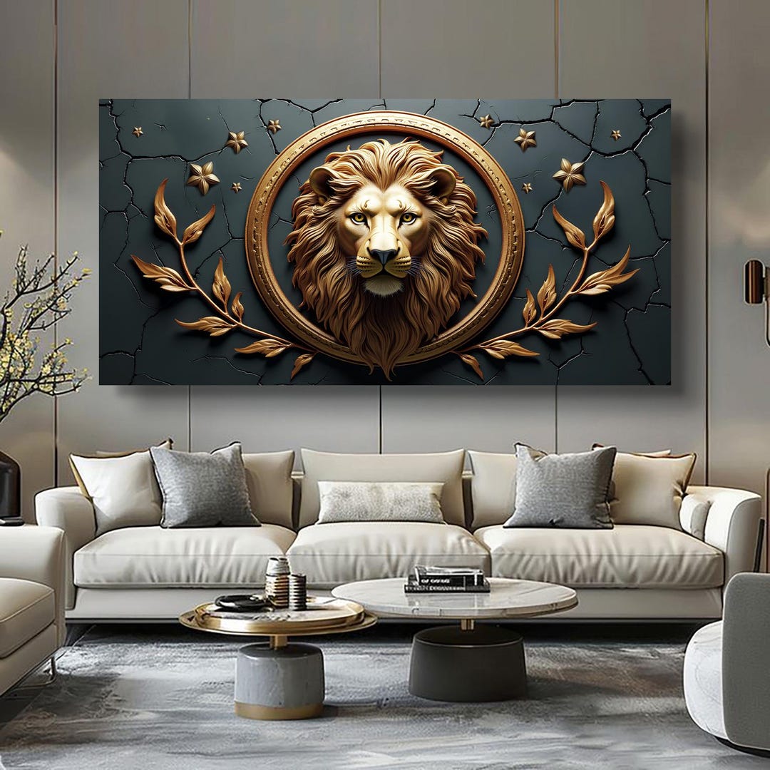 Majestic Lion Wall Art | Lion Art Decor | Office Wall Art | Luxury ...