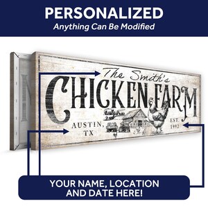 Farmhouse Chicken Farm Sign | Chicken Farm Sign | Family Name ...