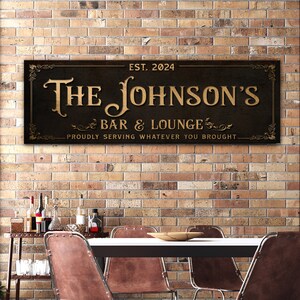 Basement Bar and Lounge Sign | Man Cave Bar Sign | Bar Sign for Home ...