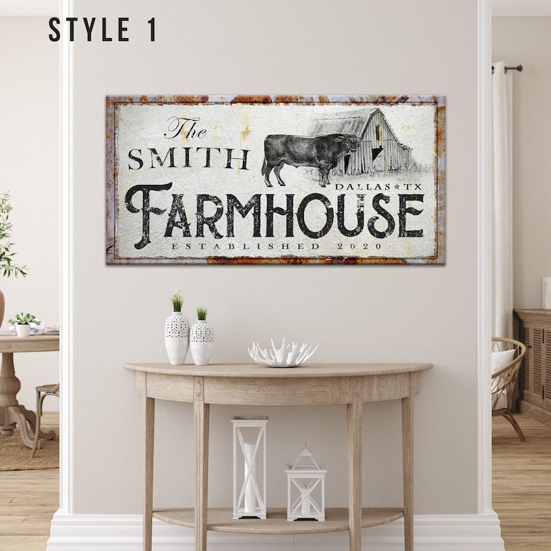 Farmhouse Sign Cattle Ranch Sign Farm Wall Decor Rustic Chic - Etsy