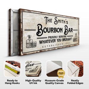 Bourbon Bar Signs | Custom Bar Sign | Man Cave Wall Art | Established ...