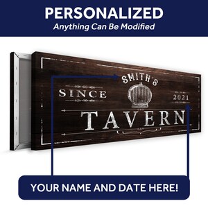 Tavern Sign | Family Bar Sign Custom Bar Wall Decor | Man Cave Tavern ...
