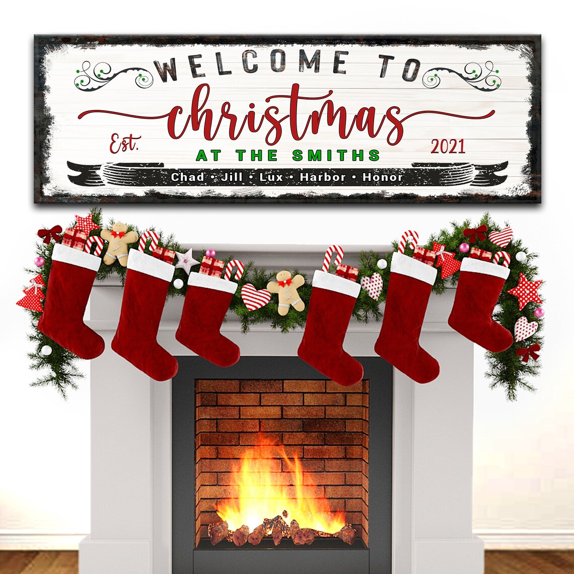 Christmas Sign Personalized Christmas Name Sign Wall Décor - Etsy Canada
