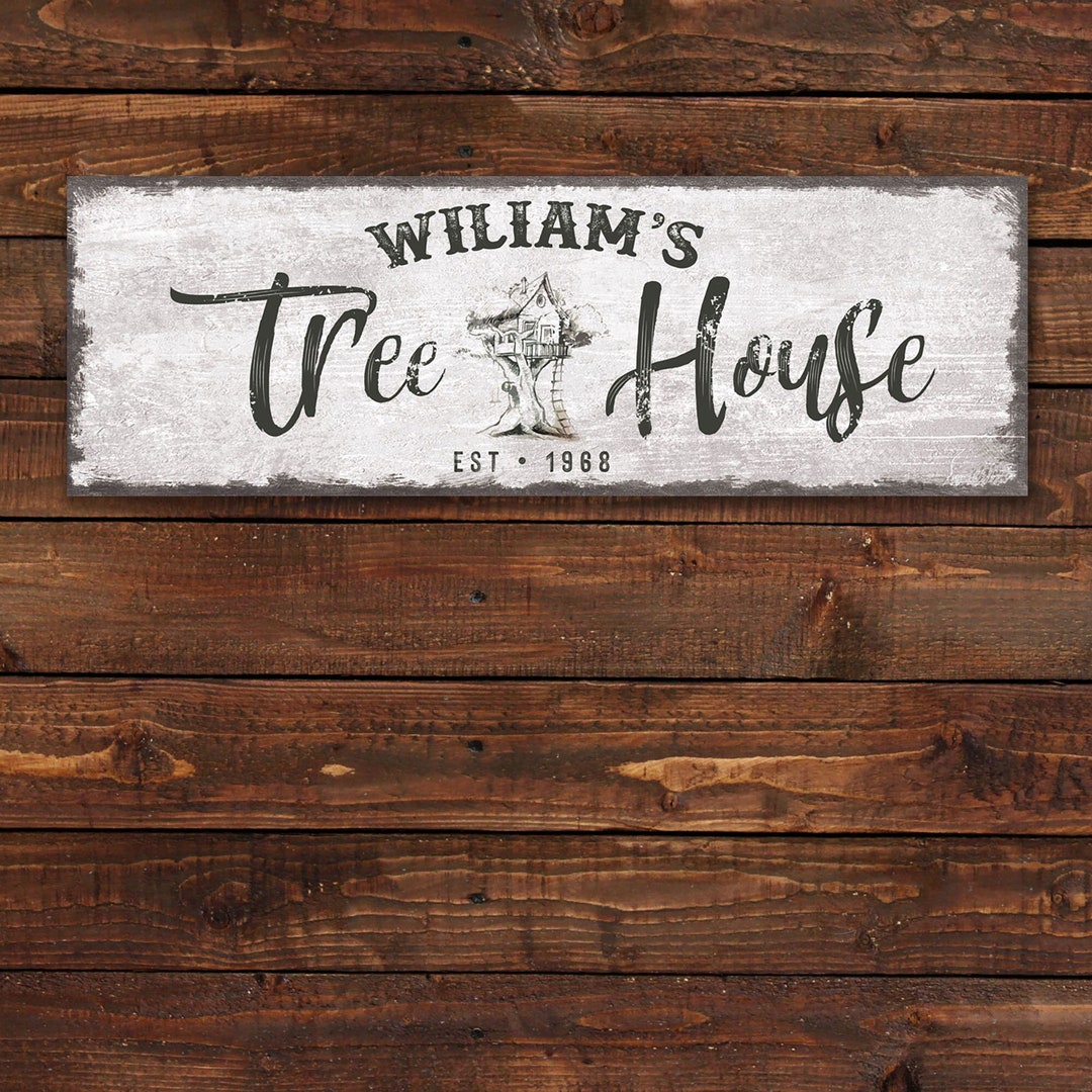 Treehouse Sign | Living Room Wall Art | Tree House Wall Decor | Rustic ...