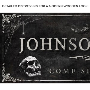 Family Last Name Sign Custom Halloween Family Name Sign Gothic - Etsy