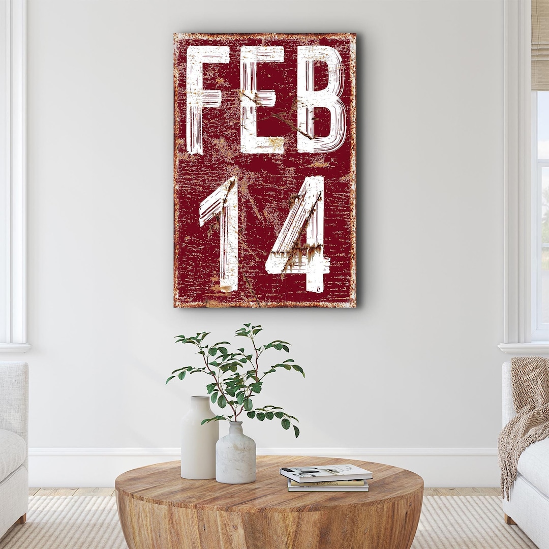 Valentines Day Decor Feb 14 Sign, Rustic Farmhouse Valentines Day Wall ...