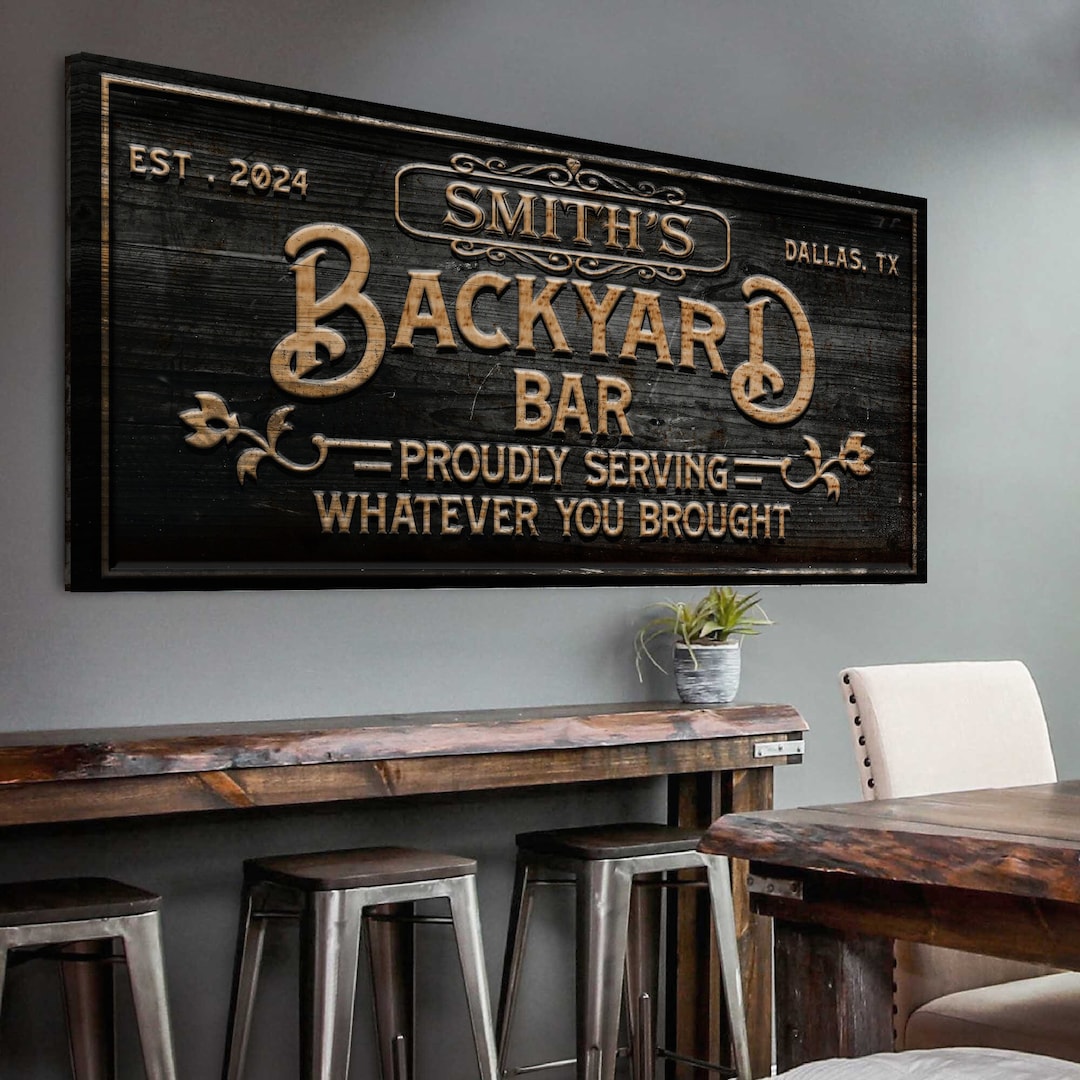 Personalized Backyard Bar Sign | House Warming Gift | Backyard Bar ...