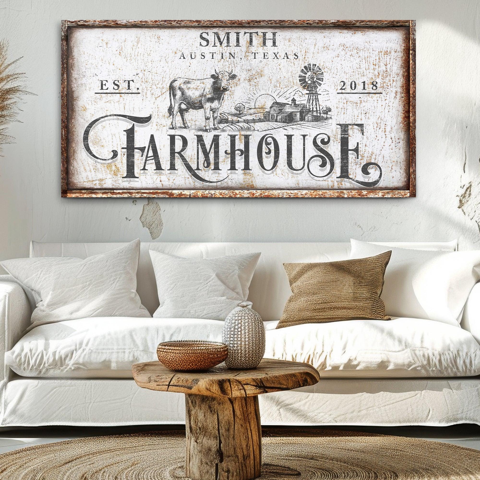 Rustic Farmhouse Wall Decor | Farmhouse Sign | Personalized Name Canvas ...