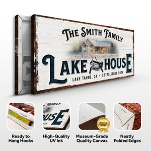 Lake House Wall Decor | Personalized Lake Sign | Lake House Wall Art ...