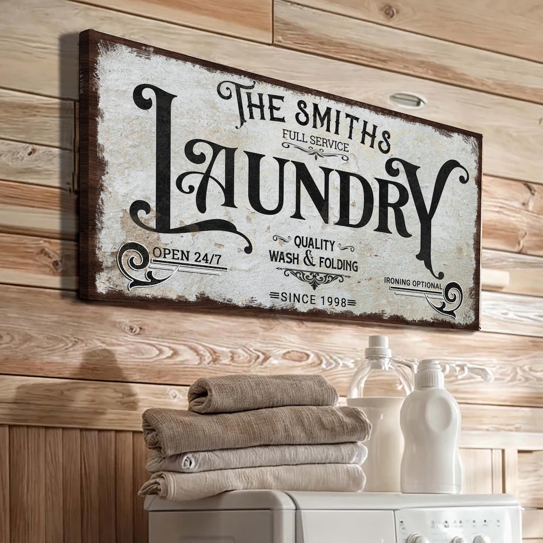Vintage Laundry Room Sign | Laundry Room Decor | Personalized Laundry ...