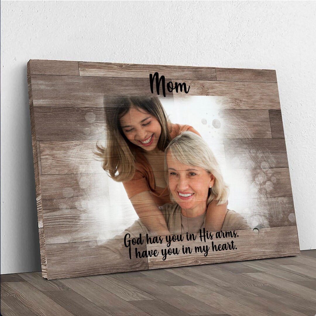 Memorial Gift for Loss of Mother Wall Art | Mom Memorial Gift Portrait ...