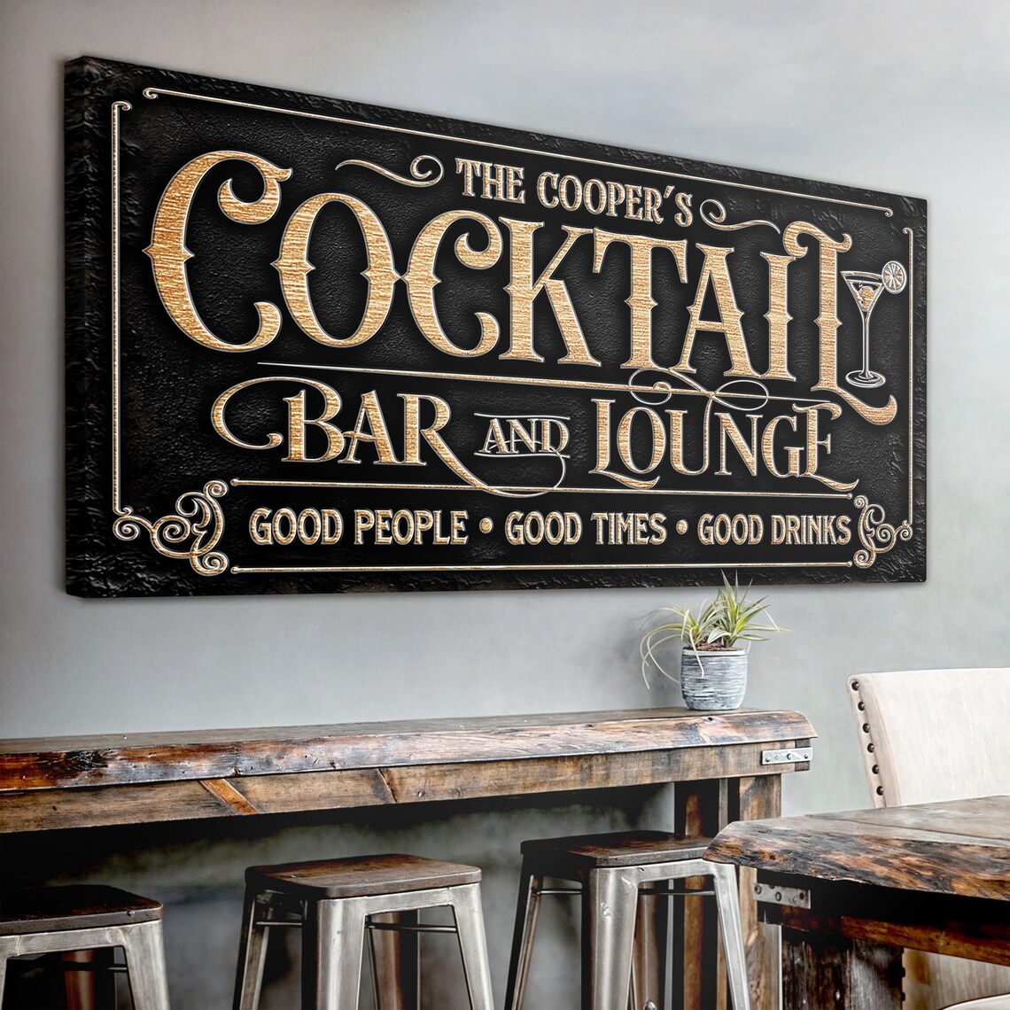 Personalized Cocktail Bar and Lounge Sign | Personalized Bar Sign ...