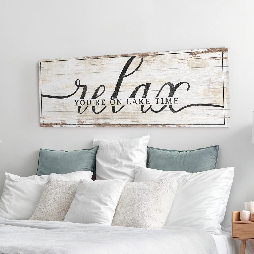 Relax You're on Lake Time Sign | Rustic Lake House Decor | Lake House ...