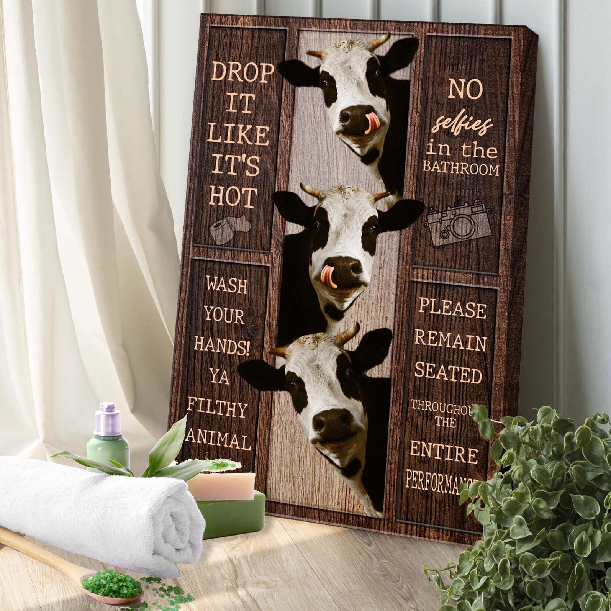 Funny Cow Bathroom Rules Sign Cow Bathroom Wall Art Funny - Etsy