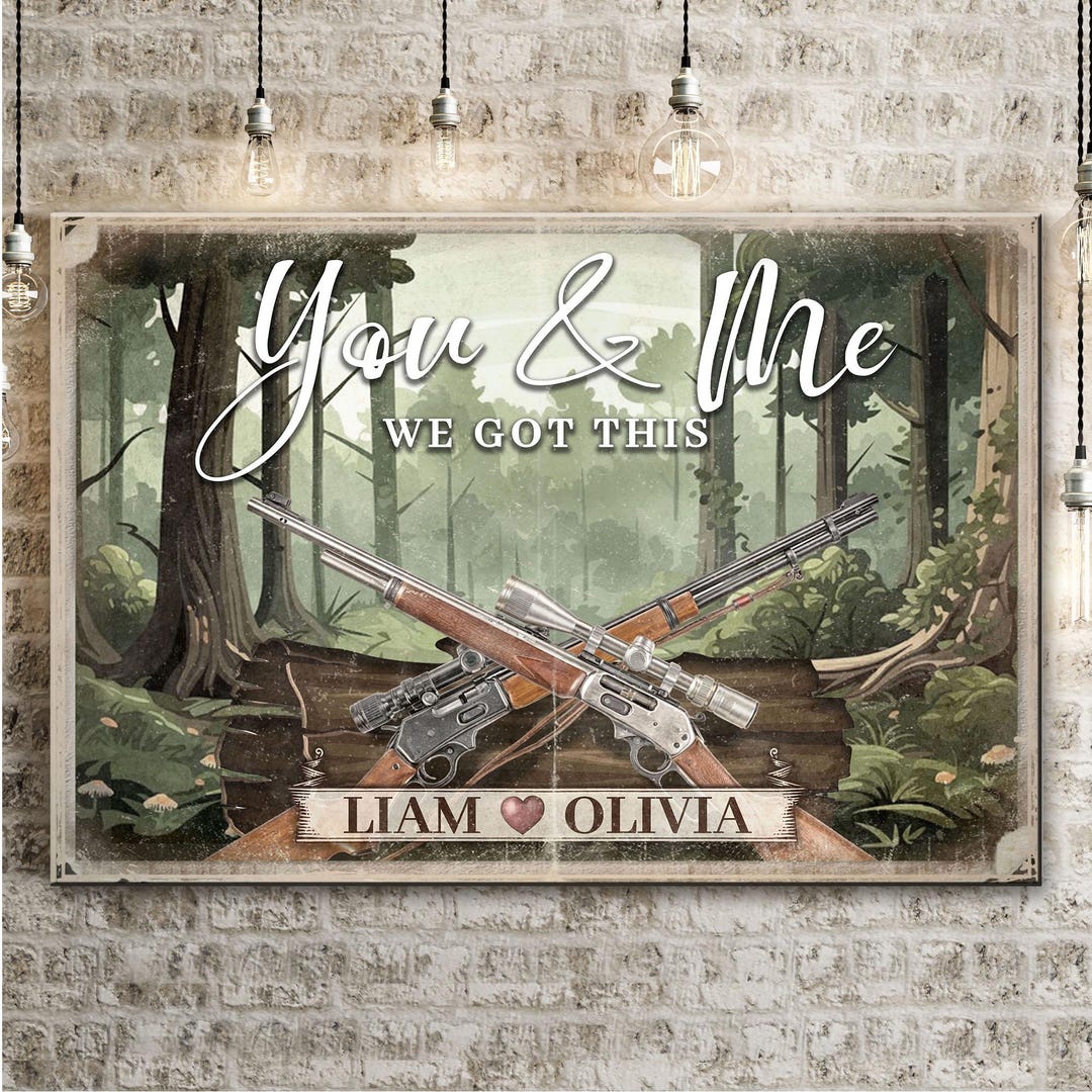 Couple Name Sign Wall Art | Hunting Gift for Couple Sign Home Decor ...
