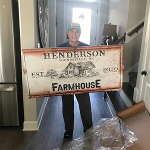 Farmhouse Signs Farmhouse Wall Decor Rustic Canvas Established Sign ...