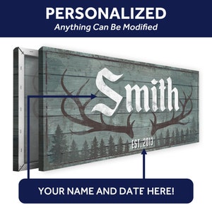 Hunting Gifts for Men | Deer Sign | Custom Hunting Sign | Personalized ...