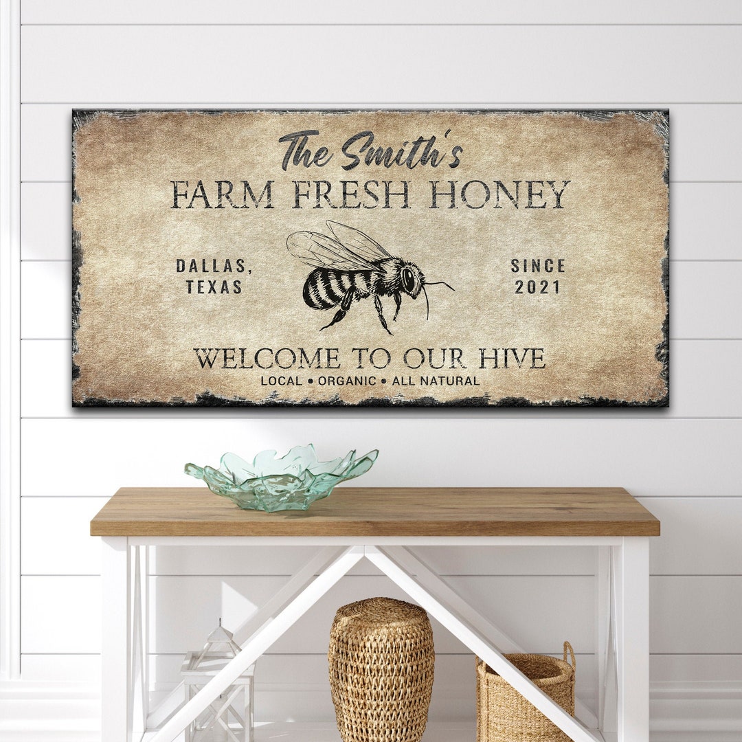 Farm Fresh Honey Sign | Bee Sign | Welcome to Our Hive Sign | Farmhouse ...