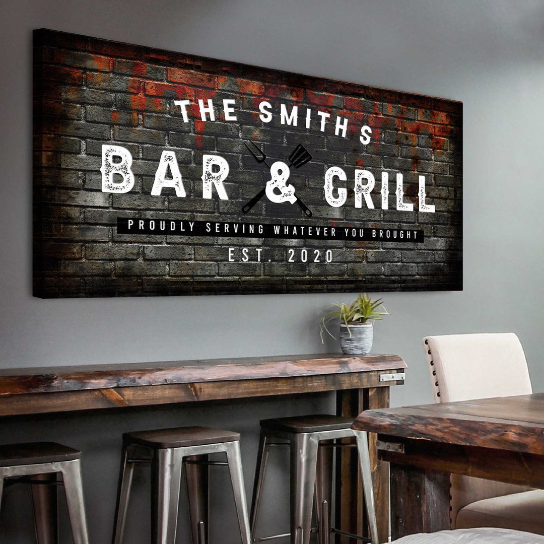 Basement Bar Sign | Personalized Bar Sign for Home Bar | Bar and Lounge ...