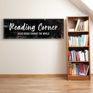 Reading Corner Sign, Kid Room Decor, Library Decor, Book Lover Sign ...