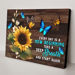 Sunflower Decor | Everyday is A New Beginning | New Beginnings Sign ...