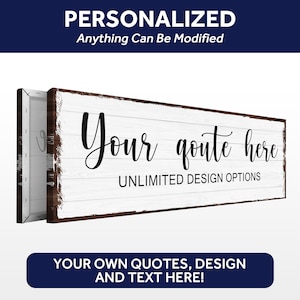 Custom Quote Sign Create Your Own Canvas Quote Decor Custom Text Print ...