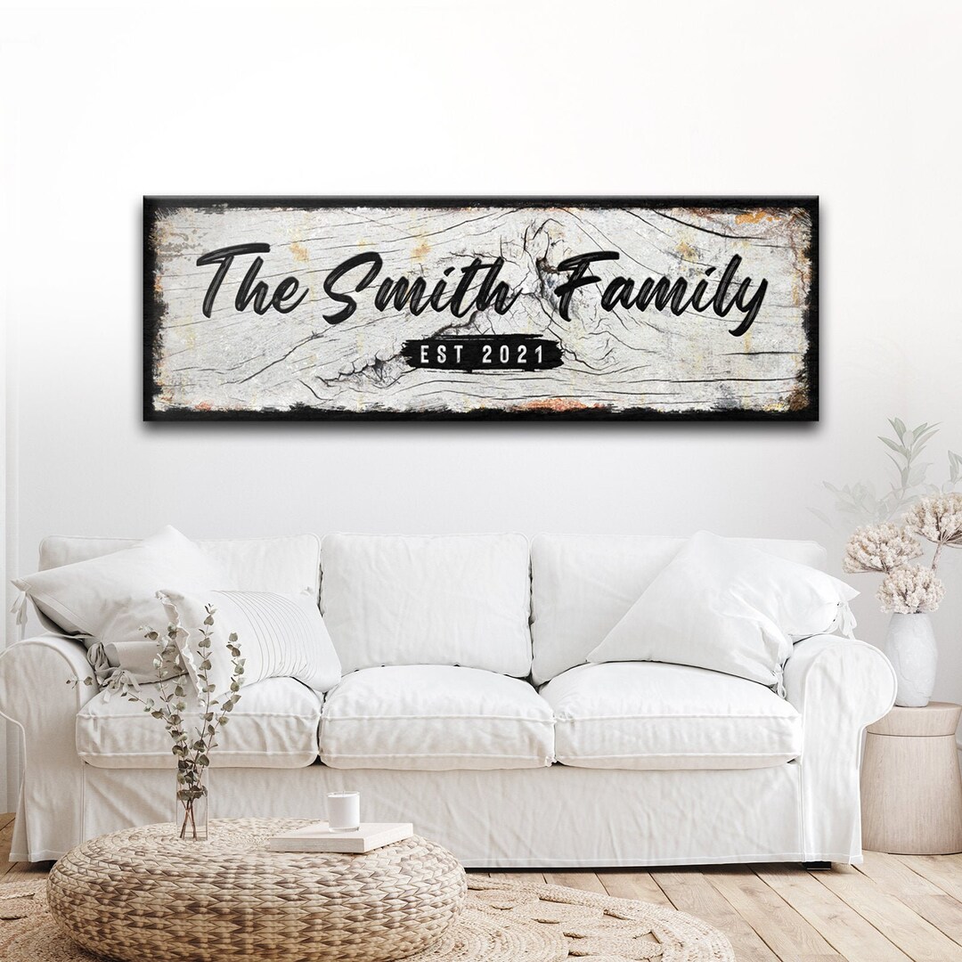 Family Name Sign Wall Art Last Name Established Sign Wood Personalized ...