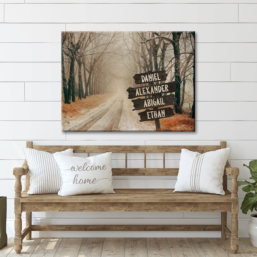 Country Road Name Sign Farmhouse Style Wall Art Rustic Street Sign With ...