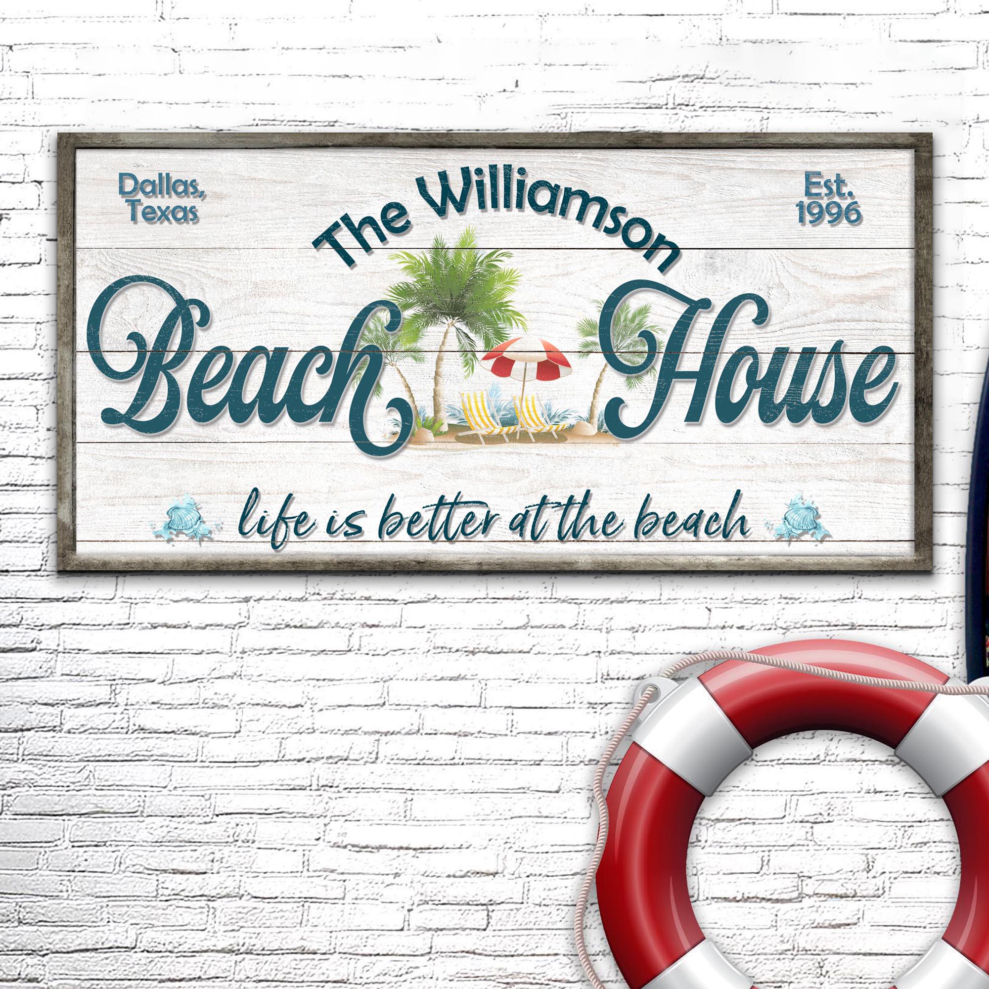Custom Beach House Sign | Coastal Wall Art | Beach Art Custom Sign ...