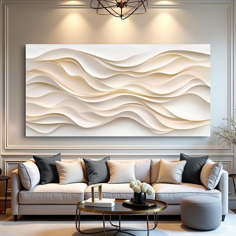 Minimalist Wall Art | Modern Wave Canvas Wall Art | Contemporary Home ...
